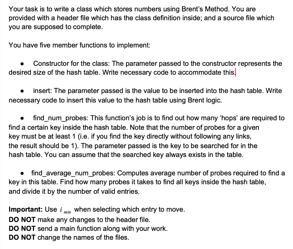 Solved brent.h #include using std::vector; class | Chegg.com