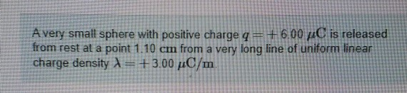 Solved A very small sphere with positive charge q = +6.00 uC | Chegg.com