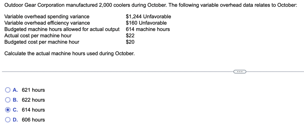 Solved Calculate the actual machine hours used during | Chegg.com