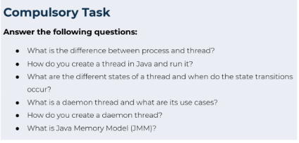 Solved Compulsory Task Answer the following questions: What | Chegg.com