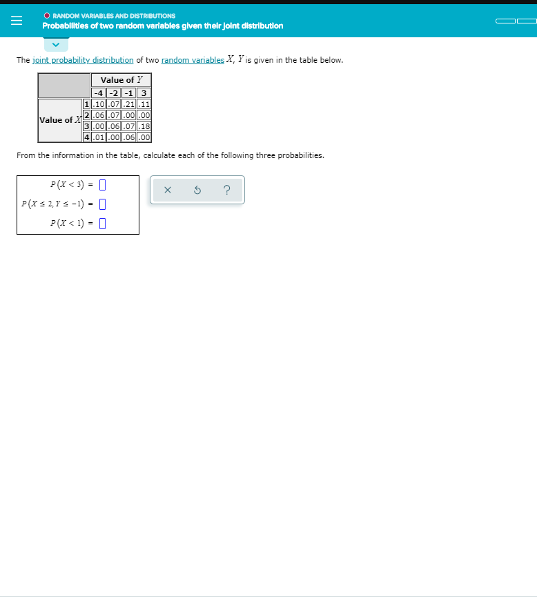 Solved O RANDOM VARIABLES AND DISTRIBUTIONS Probabilities of | Chegg.com Solved O RANDOM VARIABLES AND DISTRIBUTIONS Probabilities of | Chegg.com