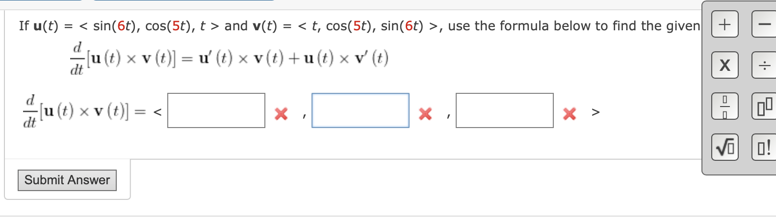Solved If u(t)= sin(6t),cos(5t),t and | Chegg.com
