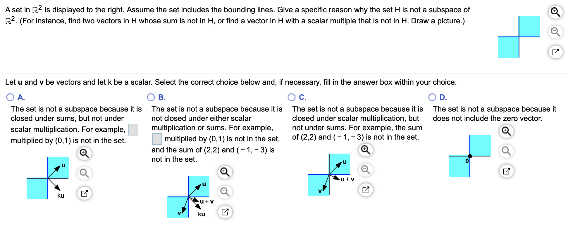 Solved A set in R2 is displayed to the right. Assume the set | Chegg.com
