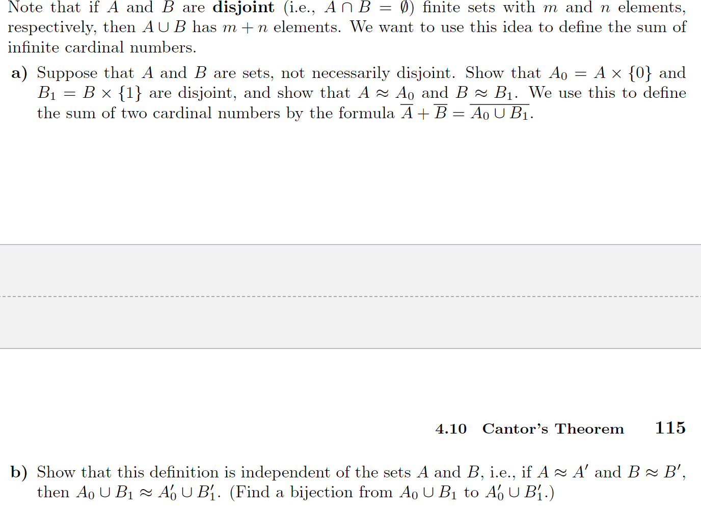 Solved = Note that if A and B are disjoint (i.e., An B = Ø) | Chegg.com