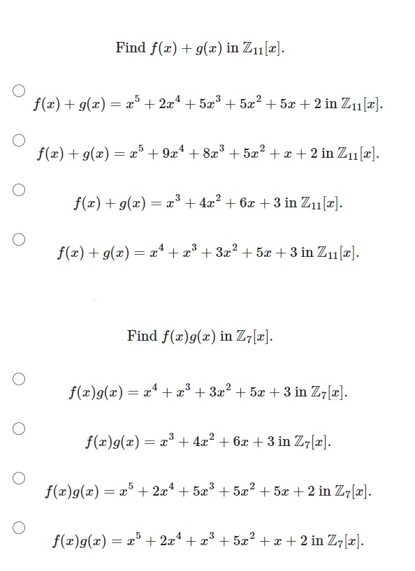 Solved Let f(x)=x2+6x+1 and g(x)=x3+3x2+2. Find f(x)+g(x) in | Chegg.com
