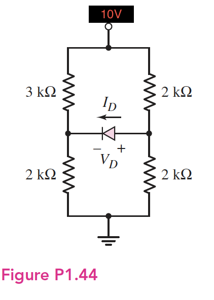 Solved Consider the circuit shown in Figure P1.44. Determine | Chegg.com