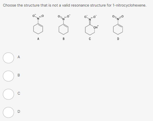 Solved Choose the structure that is not a valid resonance | Chegg.com