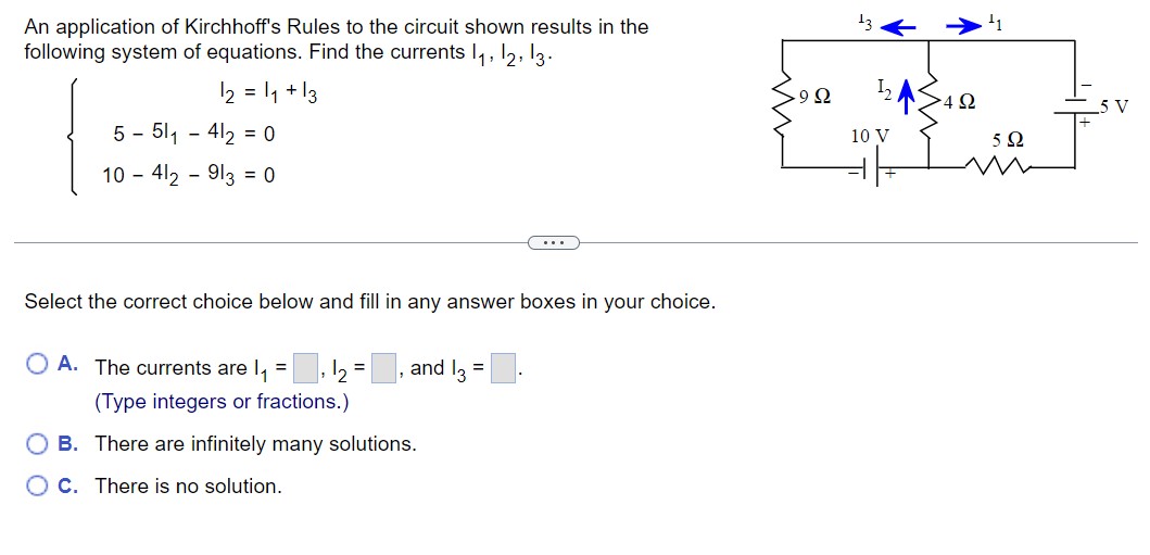 Solved An application of Kirchhoff's Rules to the circuit | Chegg.com
