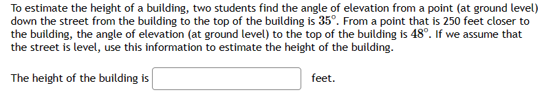 Solved To estimate the height of a building, two students | Chegg.com