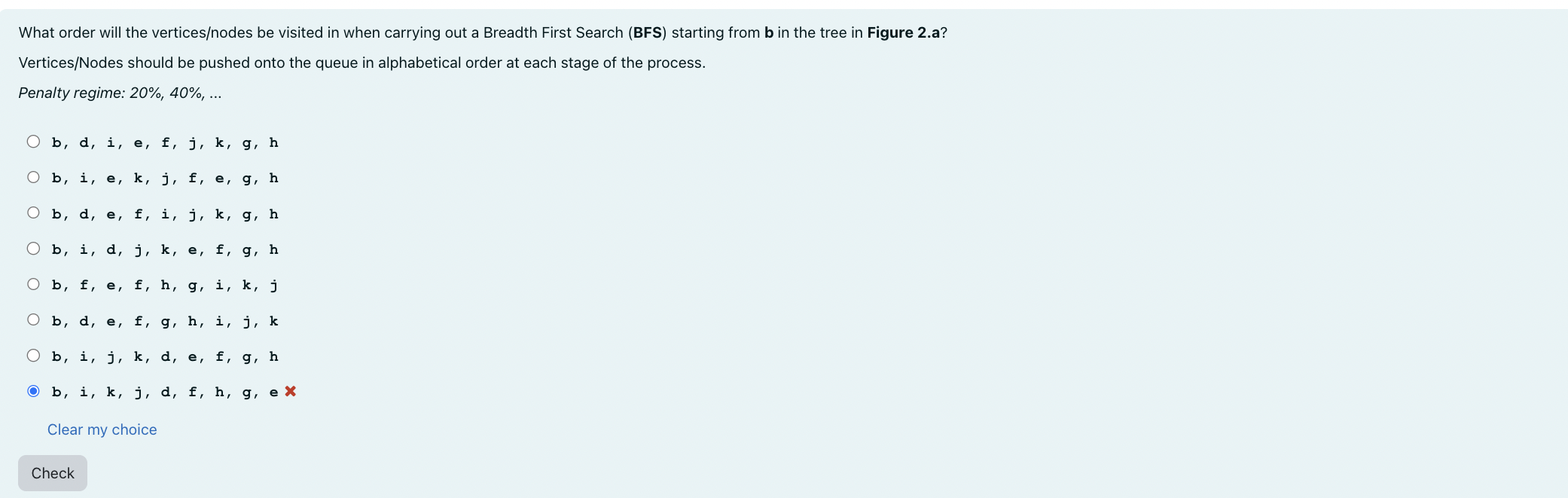 Solved What order will the vertices/nodes be visited in when | Chegg.com