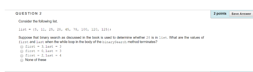 Solved Question 3 2 Points Save Answer Given The Declaration