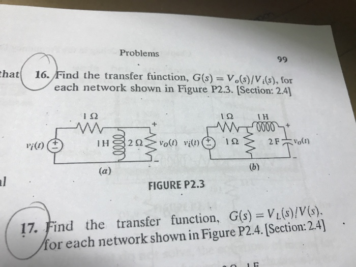 Solved Problems that 16. Find the transfer function, G(s) | Chegg.com