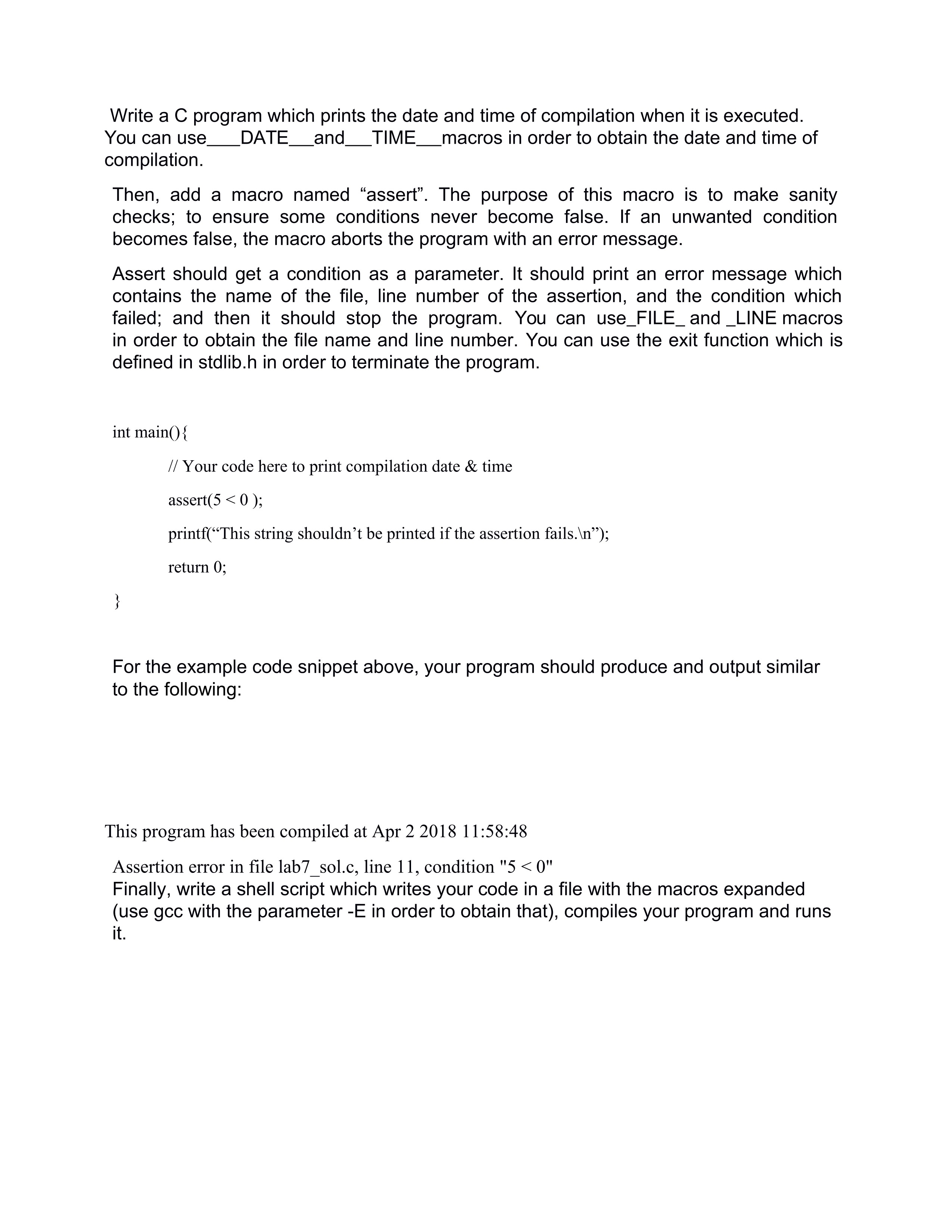 Solved Write a C program which prints the date and time of | Chegg.com