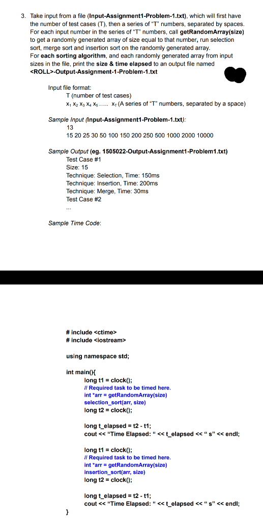 Solved 3. Take input from a file | Chegg.com