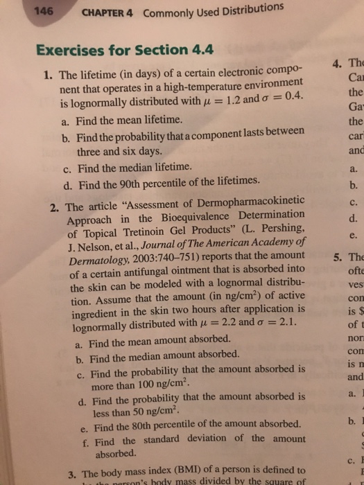 Solved 146 CHAPTER 4 Commonly Used Distributions Exercises | Chegg.com