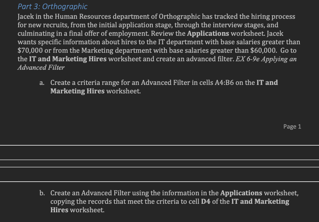 Solved Part 3: Orthographic Jacek in the Human Resources | Chegg.com