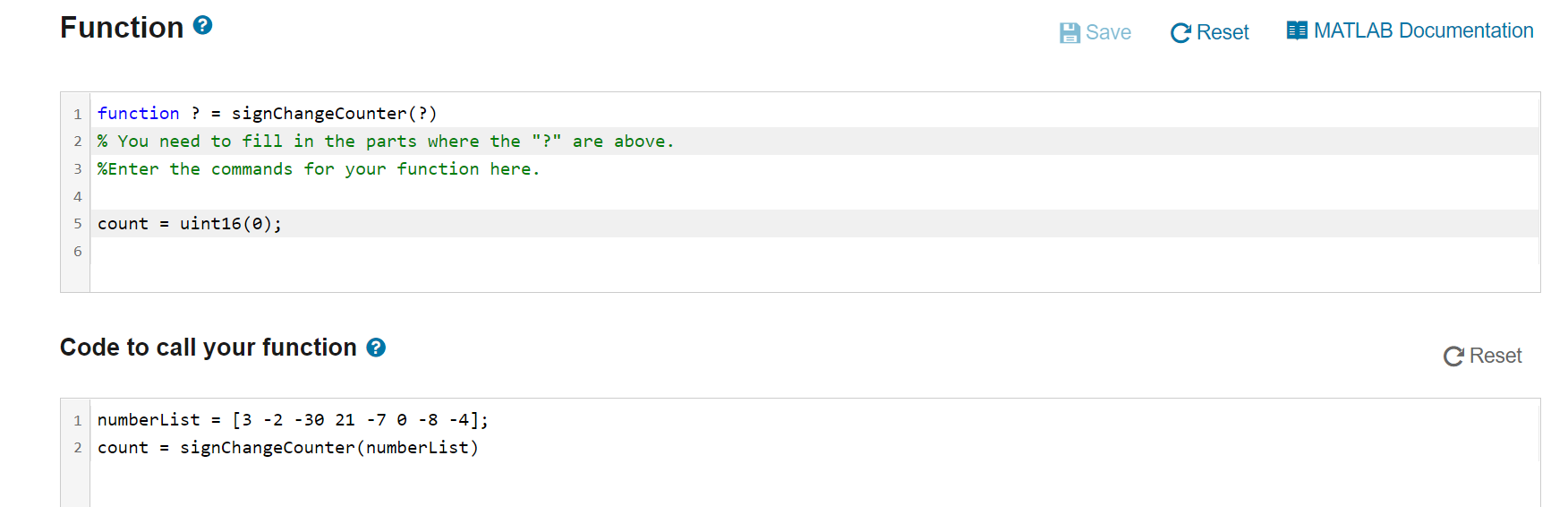 Solved Sign Changes (conditional through vector elements) My | Chegg.com