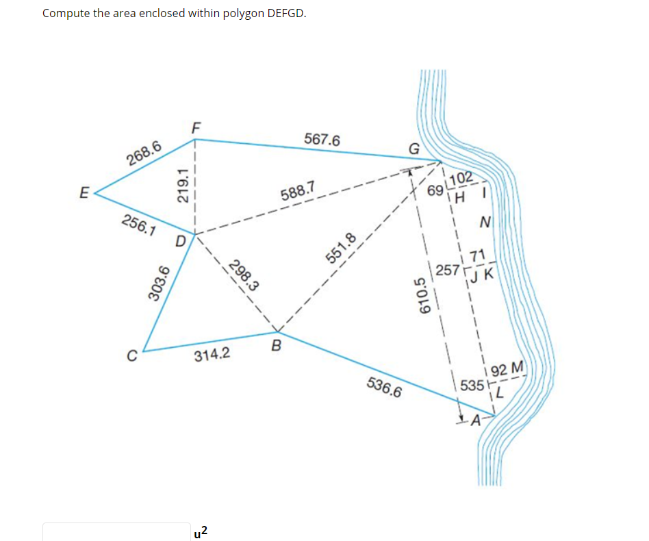 Solved Compute the area enclosed within polygon DEFGD. F | Chegg.com