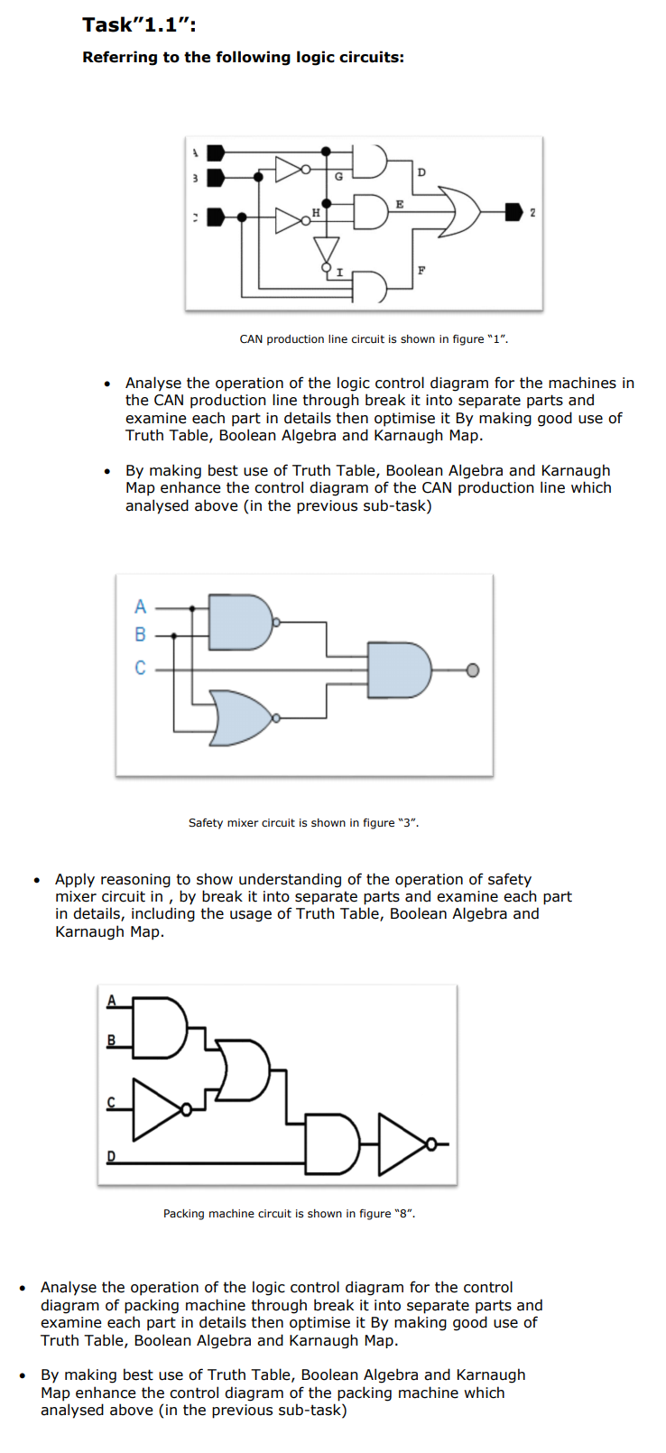 Solved Task"1.1": Referring to the following logic circuits: | Chegg.com