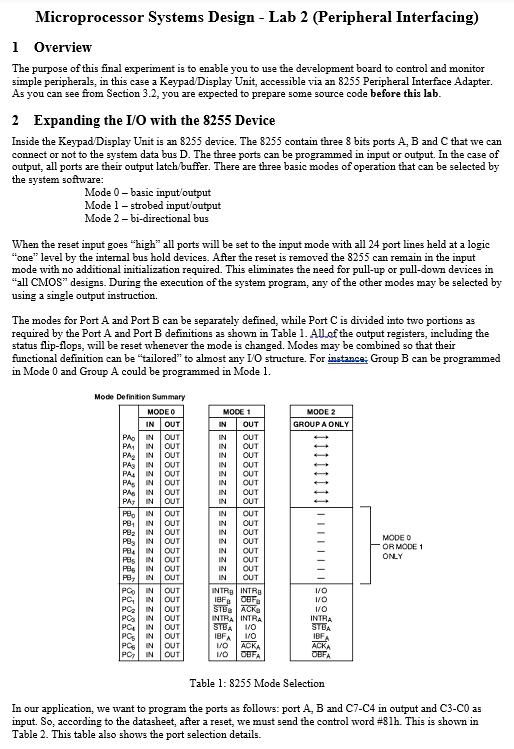 Solved 1 Overview The purpose of this final experiment is to | Chegg.com