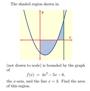 Solved The shaded region shown in(not drawn to scale) ﻿is | Chegg.com