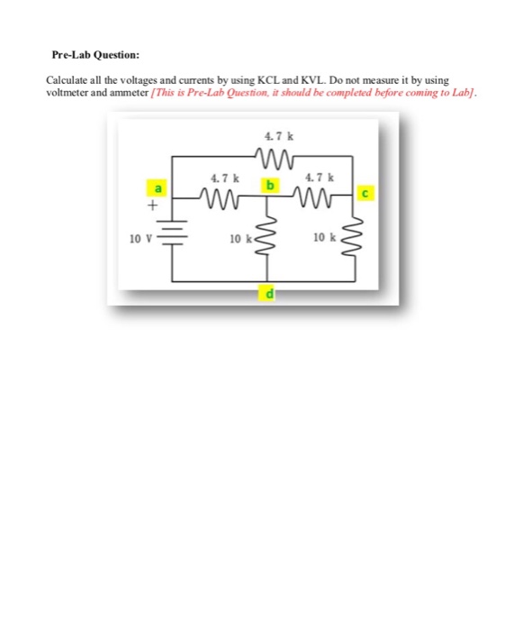 Solved APPLICATION OF KCL, KVL IN A SERIES-PARALLEL | Chegg.com