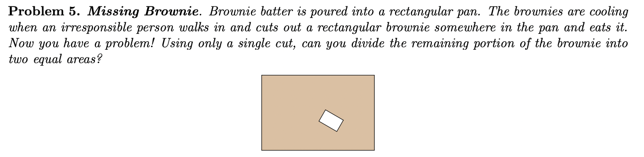 Solved Problem 5. ﻿Missing Brownie. Brownie batter is poured | Chegg.com