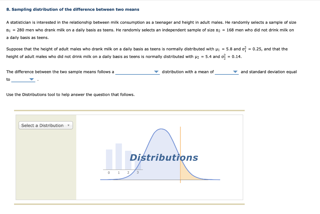 Solved 8. Sampling distribution of the difference between | Chegg.com