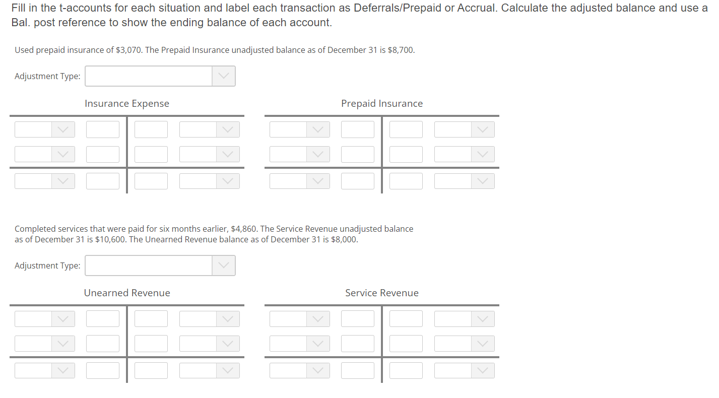 Fill in the t-accounts for each situation and label | Chegg.com