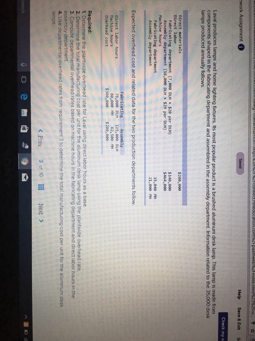 Solved Help Save &Exit S Laval produces lamps and home | Chegg.com