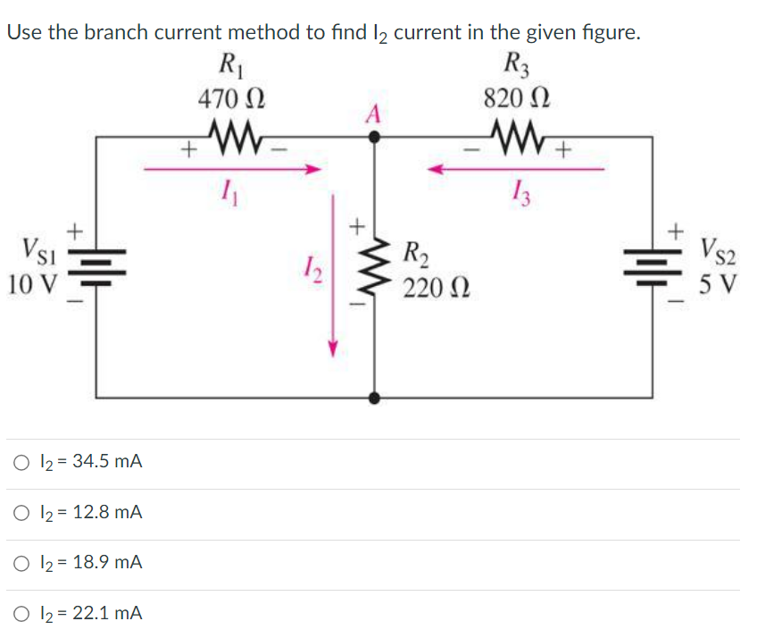 Solved Use the branch current method to find I2 current in | Chegg.com Solved Use the branch current method to find I2 current in | Chegg.com