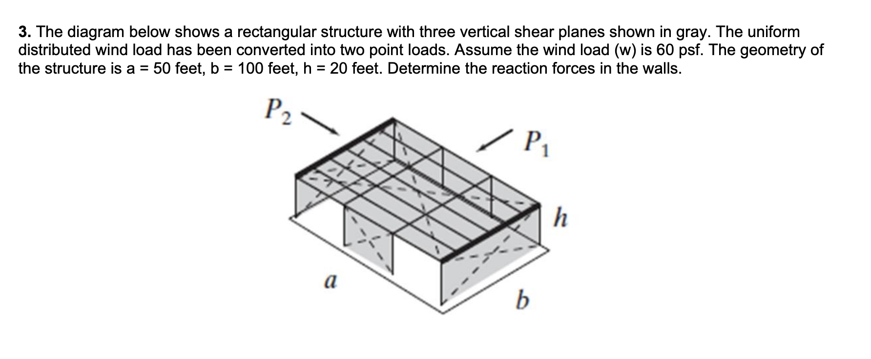 Solved 3. The diagram below shows a rectangular structure | Chegg.com