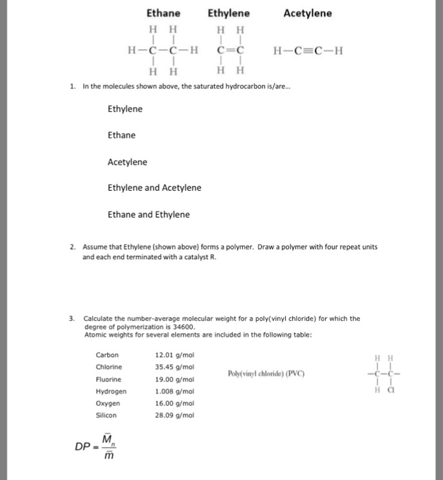 Solved Ethane НН Ethylene НН Acetylene H-C-C-H C-C H-C C-H | Chegg.com