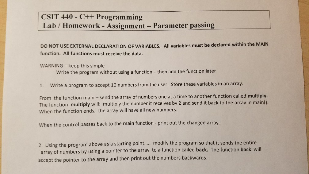 Solved Csit 440 C Programming Lab Homework Assignment 9147