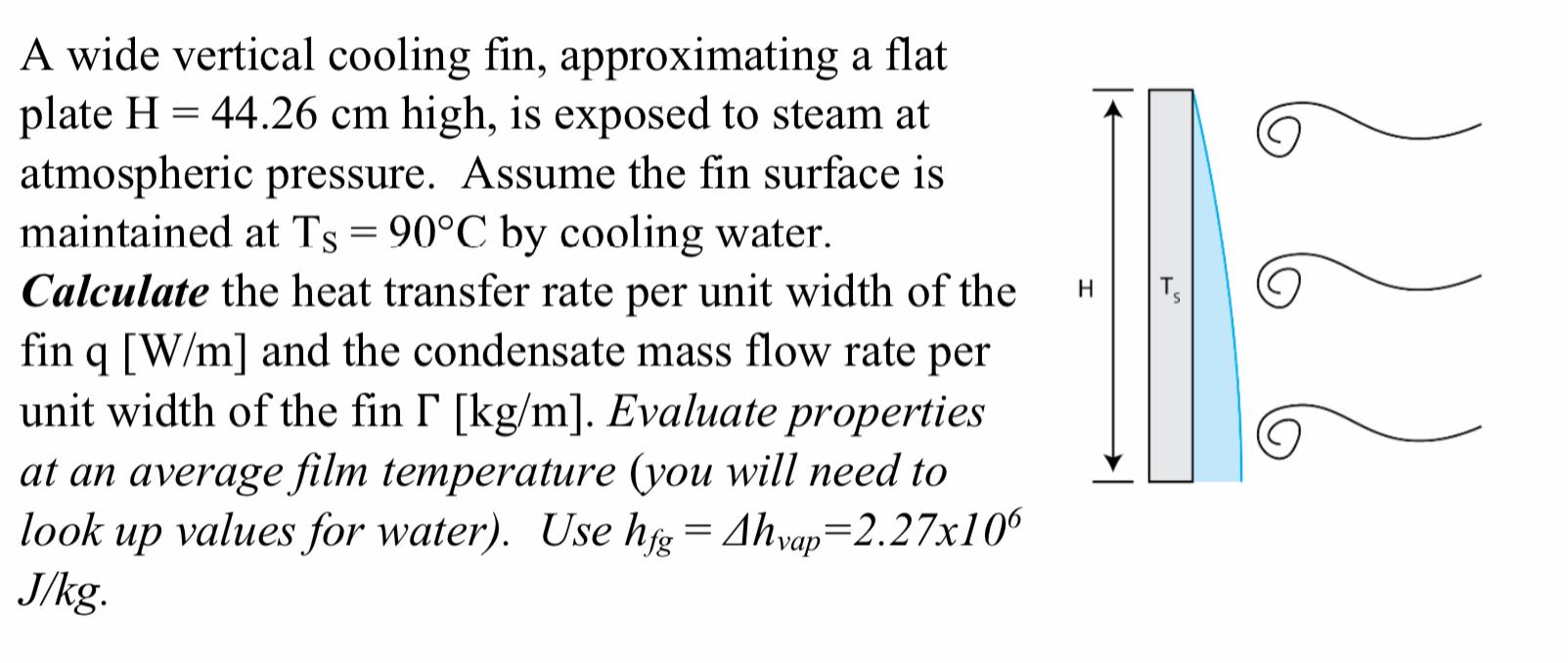 Solved → H TS A wide vertical cooling fin, approximating a | Chegg.com