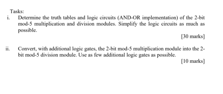 Solved Problem 1: Modular multiplication and division are | Chegg.com