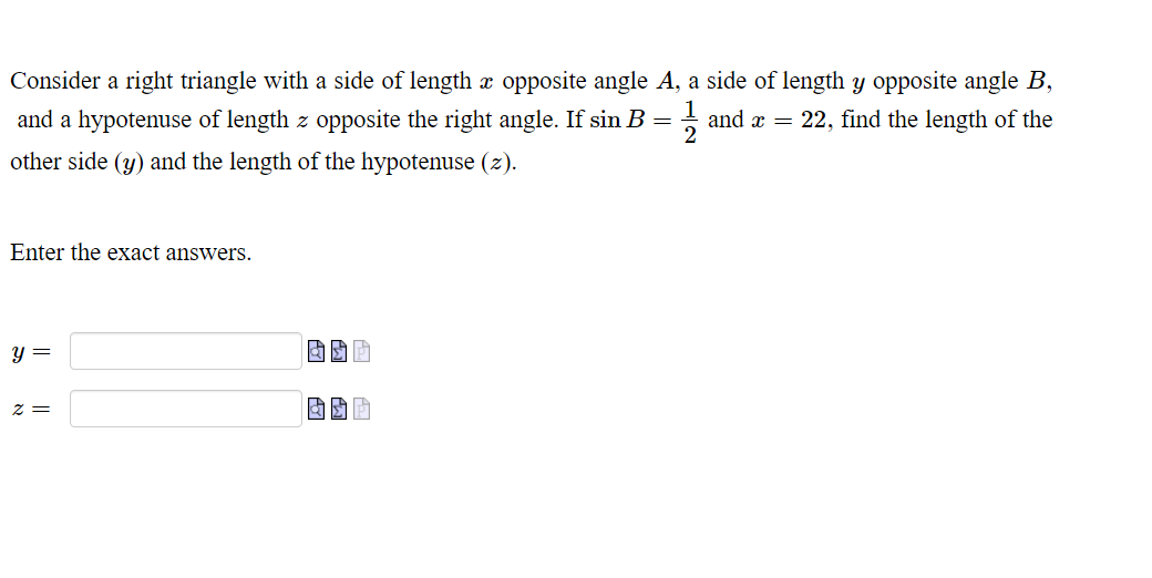Solved Consider a right triangle with a side of length x | Chegg.com