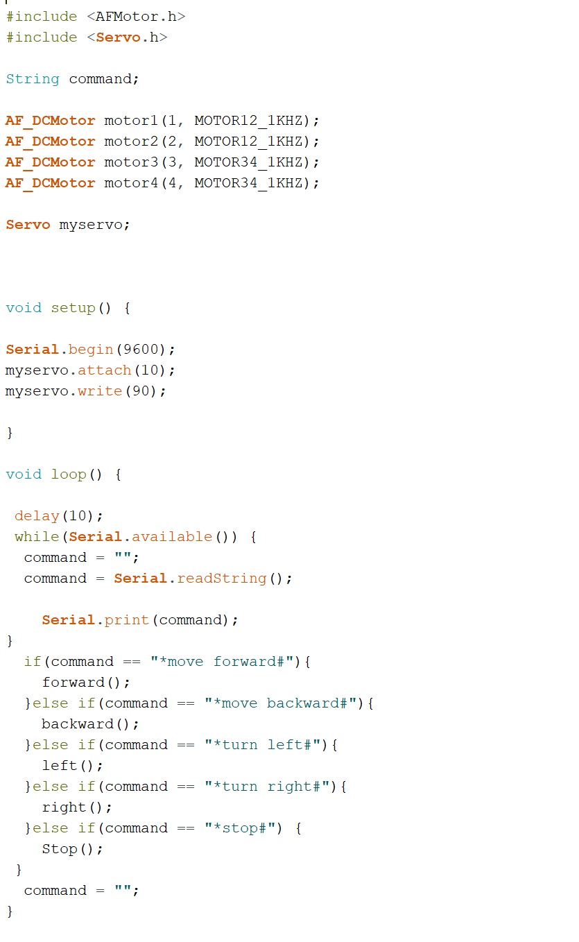 Solved THIS IS THE CODE FOR THE VOICE RECOGNITION ROBOT(1st | Chegg.com