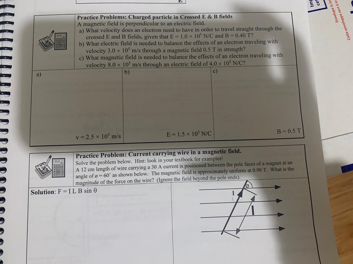 Solved wi Practice Problems: Charged particle in Crossed E & | Chegg.com