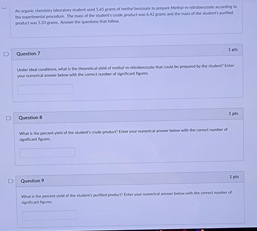 Solved An organic chemistry laboratory student used 5.65 | Chegg.com