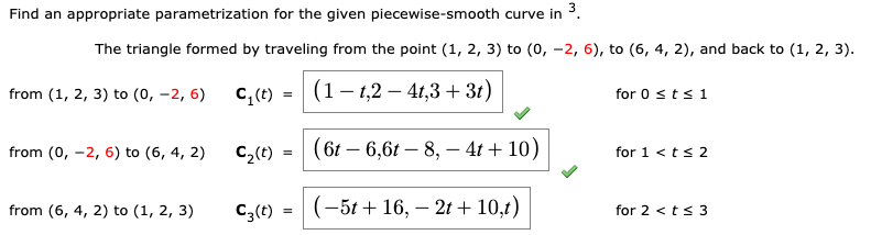 Solved Find an appropriate parametrization for the given | Chegg.com