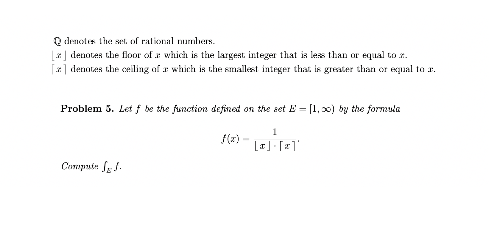 Solved Q denotes the set of rational numbers. [x] denotes | Chegg.com