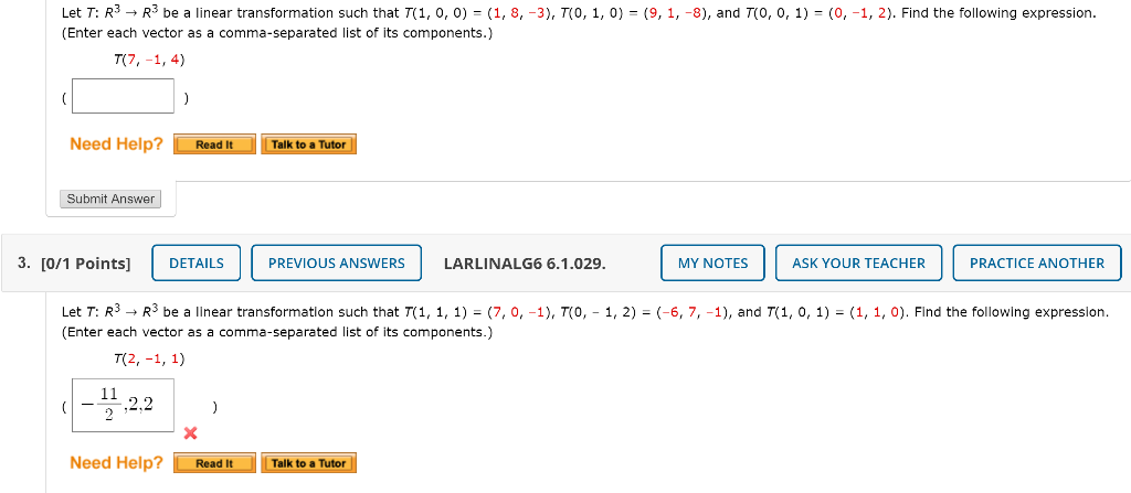 Solved Let T: R3 R3 be a linear transformation such that | Chegg.com