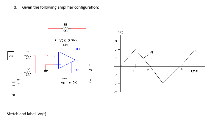 Solved 3. Given the following amplifier configuration: | Chegg.com
