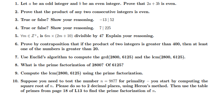 Solved 1. Let a be an odd integer and b be an even integer. | Chegg.com