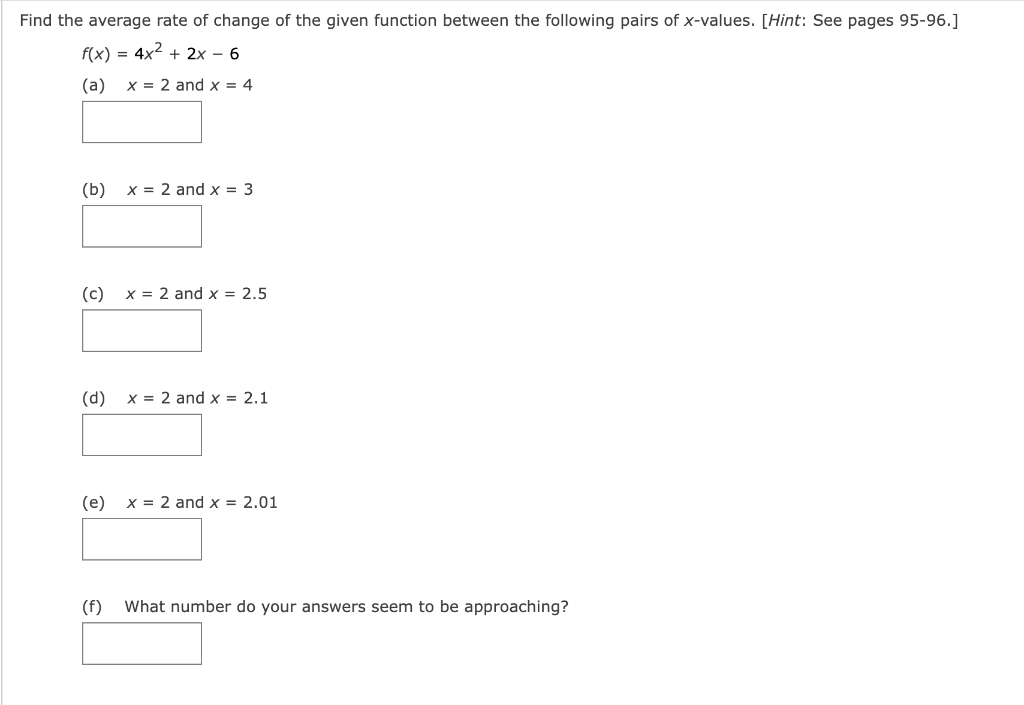 Solved Find the average rate of change of the given function | Chegg.com