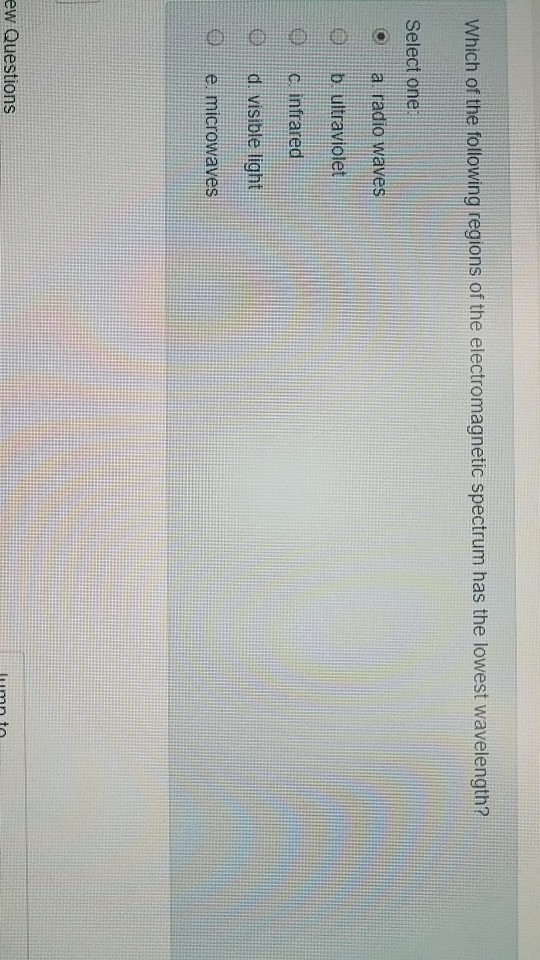 Solved Which of the following regions of the electromagnetic | Chegg.com