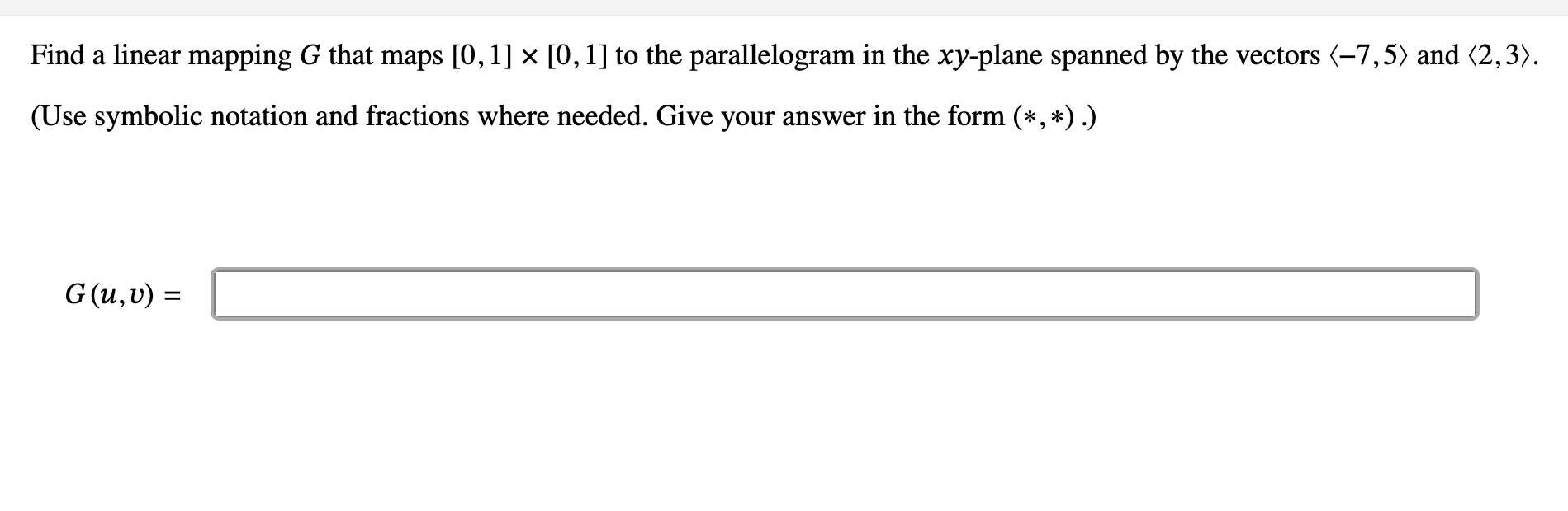 Solved Find a linear mapping 𝐺 that maps | Chegg.com