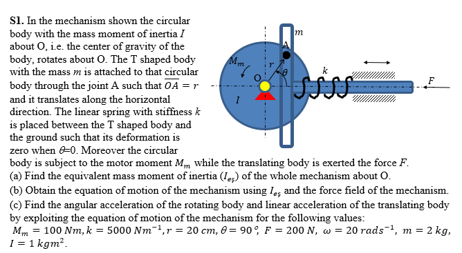 Solved In the mechanism shown the circular body with the | Chegg.com