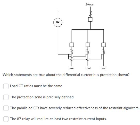 Solved Source 87 Load Load Loed Which statements are true | Chegg.com